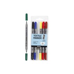 Creativ Company Double-sided Textile Markers - Basic colors 6pcs.