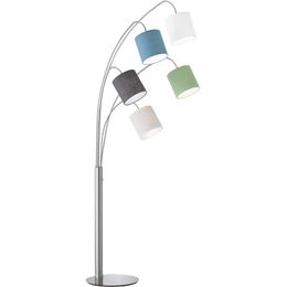 Fischer und Honsel Stehlampe FISCHER & HONSEL "Annecy" Lampen Gr. Höhe: 180 cm, grau (nickelfarben) Bogenlampe Bogenlampen