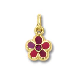 ONE ELEMENT Kettenanhänger Zirkonia Blume Anhänger aus 333 Gelbgold, Damen Gold Schmuck Blume, goldfarben