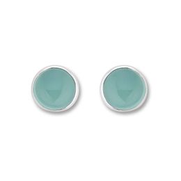 ONE ELEMENT Paar Ohrstecker Chalcedon Ohrringe Ohrstecker aus 925 Silber, Damen Silber Schmuck, silberfarben