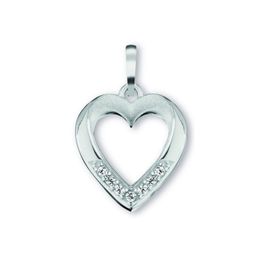 ONE ELEMENT Kettenanhänger Zirkonia Herz Herz Anhänger aus 925 Silber, Damen Silber Schmuck Herz, silberfarben