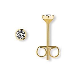 ONE ELEMENT Paar Ohrstecker Zirkonia Zarge Ohrringe Ohrstecker aus 333 Gelbgold, Damen Gold Schmuck Zarge, goldfarben