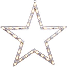 Konstsmide LED Stern Weihnachtsstern, Fenstersilhouette Stern, Weihnachtsdeko, LED fest integriert, Warmweiß, 35 warm weiße Dioden, weiß