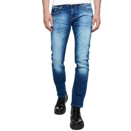 Rusty Neal Straight-Jeans TOYAMA mit coolen Kontrastnähten, blau
