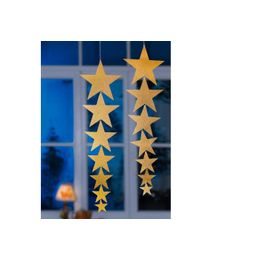 3PAGEN Christbaumschmuck Folien-Mobile Sterne goldfarben Girlande Weihnachtsschmuck 64 cm lang