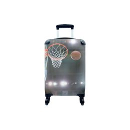 MuchoWow Handgepäckkoffer Der Basketball geht in Richtung Korb