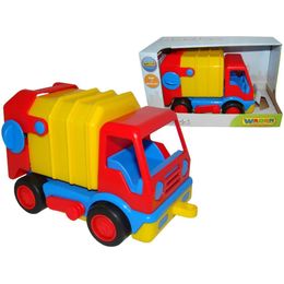 WADER QUALITY TOYS Spielzeug-Müllwagen WADER Basics Müllauto LKW mit Mülltonne