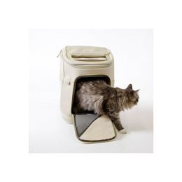 LucyBalu Tiertransporttasche Katzenrucksack mit Fenster zum Katzentransport aus recyceltem Material bis 10