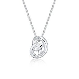 Elli Kette mit Anhänger Brezel Kristalle 925 Sterling Silber