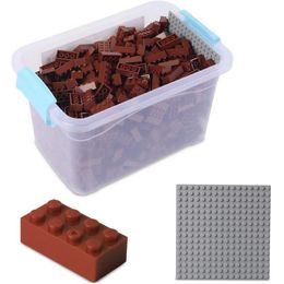 Katara Konstruktionsspielsteine Bausteine Box-Set mit 520 Steinen + Platte + Box