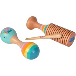 Eichhorn Spielzeug-Musikinstrument Peppa Pig Maraca und Ratsche Set, bunt