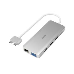 Hama Laptop-Dockingstation USB-C Multiport Apple MacBook Air und Apple MacBook Air Pro, 12 Ports, silberfarben