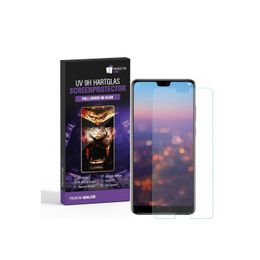 Protectorking Schutzfolie 1x 9H Hartglas für Huawei P20 Pro FULL CURVED UV Liquid Schutzglas