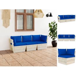 vidaXL Garten-Essgruppe Garten-Palettensofa 3-Sitzer mit Kissen Fichtenholz Sitzgruppe