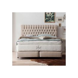 BettCo Boxspringbett Chester (in Beige Webstoff