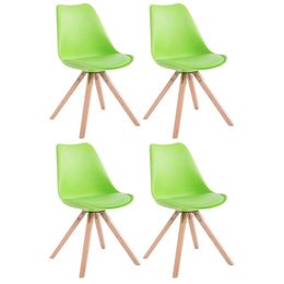 CLP 4er Set Stühle Toulouse Square Mit Kunstlederbezug I Küchenstühle Mit Holzgestell
