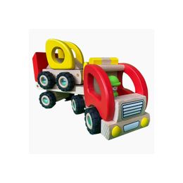 goki Spielzeug-Baumaschine Tieflader mit Radlader
