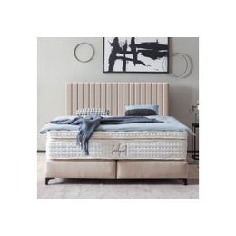 BettCo Boxspringbett Paris (in Beige Webstoff