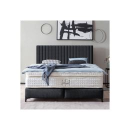 BettCo Boxspringbett Paris (in Schwarz Webstoff)