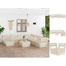 vidaXL Garten-Essgruppe 9-tlg Garten-Paletten-Lounge-Set Imprägniertes Fichtenholz Sitzgruppe