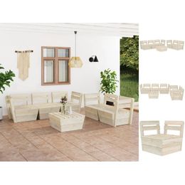 vidaXL Garten-Essgruppe 6-tlg Garten-Paletten-Lounge-Set Imprägniertes Fichtenholz Sitzgruppe
