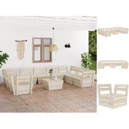 vidaXL Garten-Essgruppe 10-tlg Garten-Paletten-Lounge-Set Imprägniertes Fichtenholz Sitzgruppe