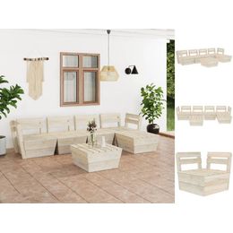 vidaXL Garten-Essgruppe 6-tlg Garten-Paletten-Lounge-Set Imprägniertes Fichtenholz Sitzgruppe
