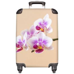 MuchoWow Handgepäckkoffer Weiße und rosa Orchidee