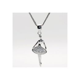 ELLAWIL Silberkette Silberkette Ballerina Halskette Damen Kette mit Ballerina-Anhänger (Kettenlänge 45 cm