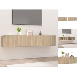 vidaXL Kleiderschrank TV-Schränke 2 Stk Sonoma-Eiche 80x30x30 cm Holzwerkstoff Wandschränkch