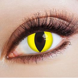 aricona Motivlinsen Farbige Kontaktlinsen Katzenaugen weiche Farblinsen Karneval Halloween gelbe