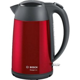 Bosch Wasserkocher "TWK3P424 DesignLine" rot (schwarz, dunkelrot) Kunststoff Wasserkocher
