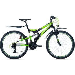 KS-Cycling Mountainbike KS CYCLING "Topeka" Fahrräder Gr. 48 cm, 26 Zoll (66,04 cm), schwarz Full Suspension