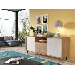 Kommode Inosign Sideboards Gr. B/H/T: 184 cm x 77 cm x 45 cm, 2, weiß (eiche, weiß) Kommode