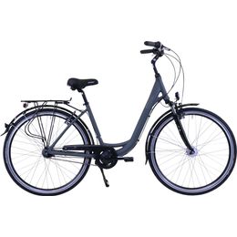 Cityrad HAWK Bikes "HAWK City Wave Deluxe Grey" Fahrräder Gr. 44 cm, 26 Zoll (66,04 cm), grau Alle Fahrräder
