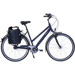 Cityrad HAWK Bikes "HAWK Citytrek Lady Deluxe Plus Ocean Blue" Fahrräder Gr. 53 cm, 28 Zoll (71,12 cm), blau Fahrräder