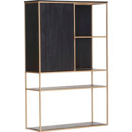 Highboard GUTMANN FACTORY "Porto" Sideboards Gr. B/H/T: 105 cm x 160 cm x 35 cm, schwarz (schwarz, gold) Highboards