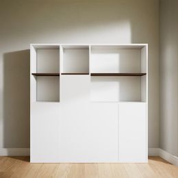 MYCS Aktenregal Weiß - Flexibles Büroregal: Türen in Weiß - Hochwertige Materialien - 154 x 156 x 34 cm, konfigurierbar