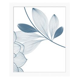 Bild queence Bilder Gr. B/H: 50 cm x 70 cm, Wandbild Blumen Hochformat, blau (weiß) Kunstdrucke Blumen, gerahmt