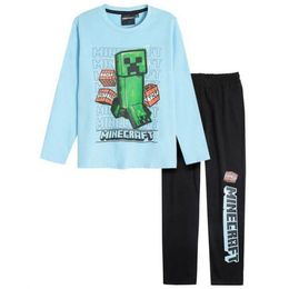 Minecraft Pyjama Minecraft Kinder Pyjama langer Schlafanzug für Jungen + Mädchen 6 8 9 10 12 Jahre Größen 116 1285 134 140 152