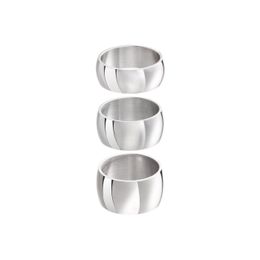 meditoys Fingerring Ring aus Edelstahl für Damen und Herren · Bandring 8 mm breit · Silber poliert