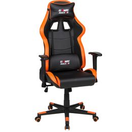 Gaming-Stuhl Duo Collection "Game-Rocker G-10" Stühle Gr. B/H/T: 66 cm x 125 cm x 66 cm, Kunstleder-Netzstoff, Gaming-Chair + Kunststoff-Polypropylen, bunt (schwarz, orange, schwarz) Gamingstühle