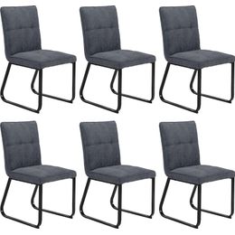 Essgruppe ByLiving Sitzmöbel-Sets Gr. B/H/T: 160 cm x 95,5 cm x 62 cm, Kunstleder, Einlegeplatte, ausziehbar, braun (braun, dunkelgrau, schwarz) Essgruppen