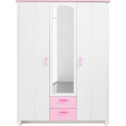 Kleiderschrank Parisot "Biotiful" Schränke Gr. B/H/T: 136 cm x 181 cm x 60 cm, rosa (weiß, rosa) Kleiderschränke