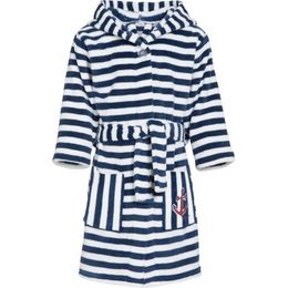 Playshoes Kinderbademantel Fleece-Bademantel Ringel maritim