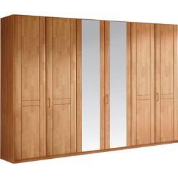 Drehtürenschrank Rauch "Sitara" Schränke Gr. B/H/T: 282 cm x 214 cm x 58 cm, 6-türig, braun (erlefarben) Drehtürenschrank Kleiderschrank Drehtürenschränke Schränke