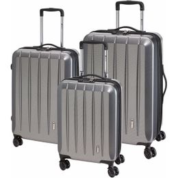 Trolleyset Check.In "London 2.0" silberfarben (carbon silber) Koffer-Sets Koffer Trolleys Kofferset, Gepäckset, klein mittel groß, Handgepäck, Aufgabegepäck