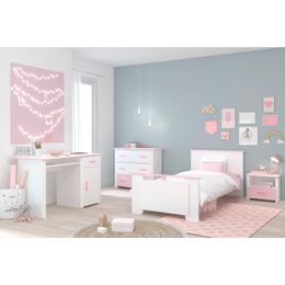 Jugendzimmer-Set Parisot "Biotiful" Schlafzimmermöbel-Sets rosa (weiß, rosa) Baby Komplett-Kinderzimmer
