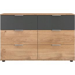 Schubkastenkommode wimex "Valencia" Sideboards Gr. B/H/T: 130 cm x 83 cm x 41 cm, 6, grau (plankeneiche nachbildung, graphit) Schubladenkommoden