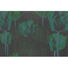 ARCHITECTS PAPER Fototapete "Atelier 47 Tulip Artwork 1" Tapeten Gr. B/L: 4 m x 2,7 m, grün (hellgrün, dunkelgrün, dunkelgrau) Fototapeten Blumen